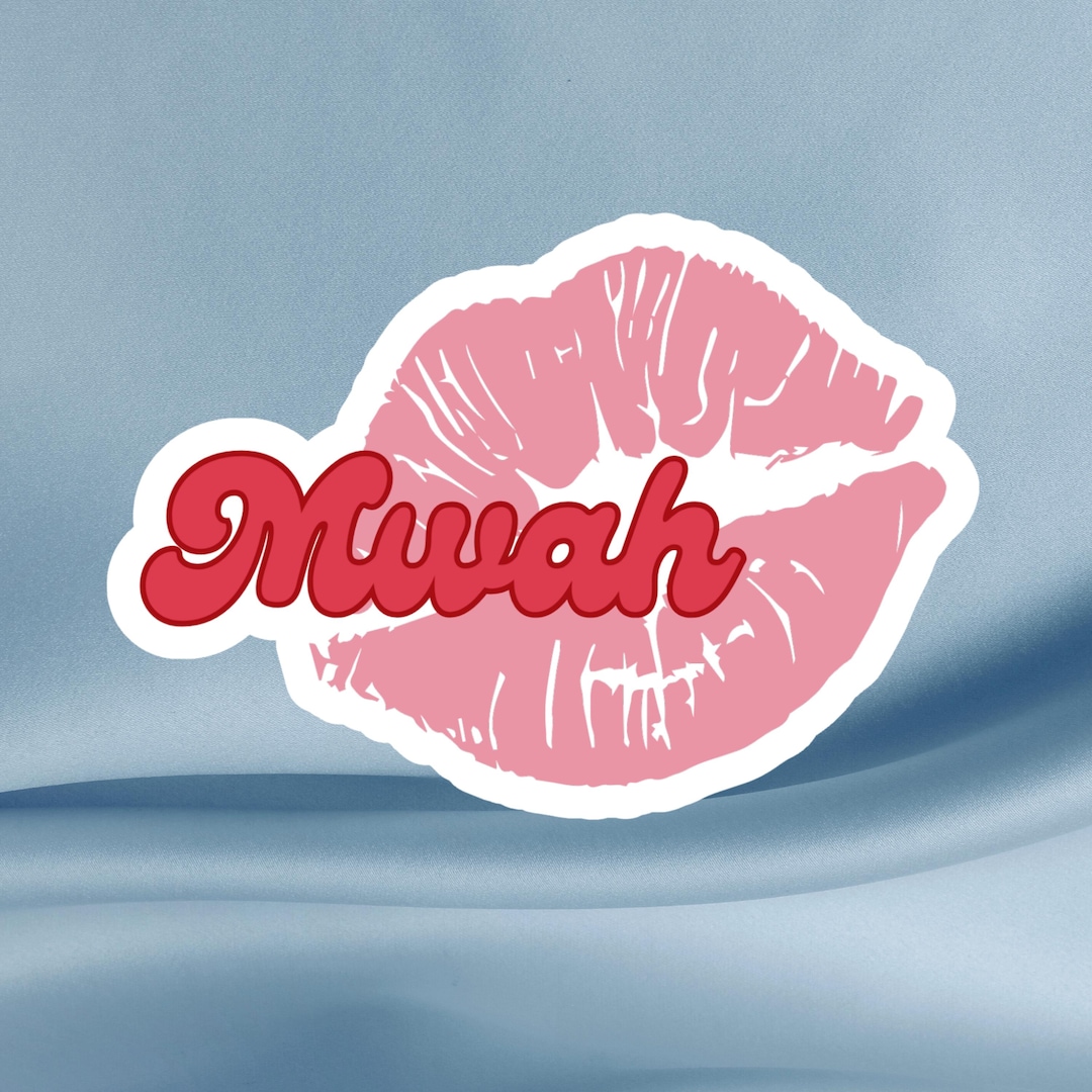 Mwah Lips Sticker – Retro Kiss Mark Vinyl Decal - Etsy