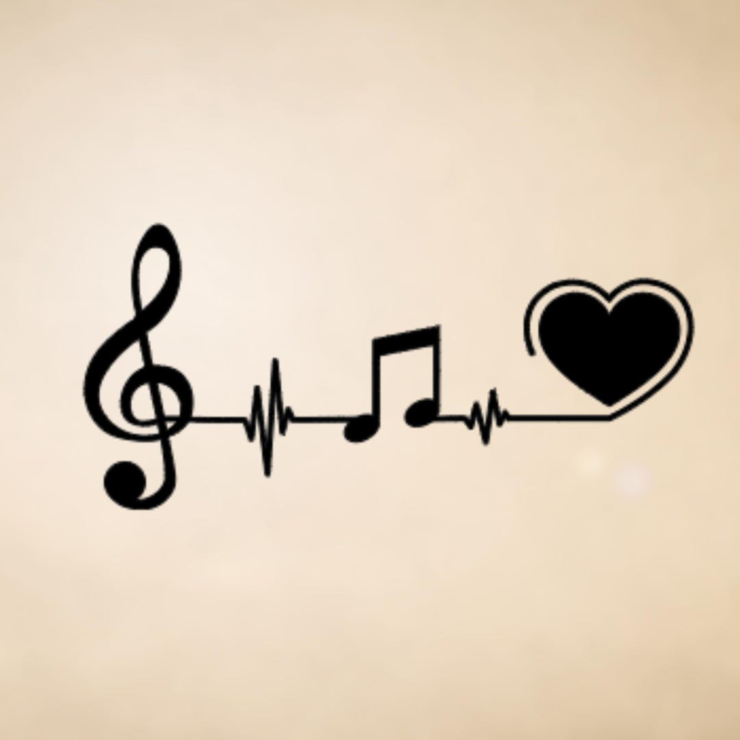 Heartbeat Music Vinyl Decal - - Laptop, Car, Water Bottle Decals - Etsy