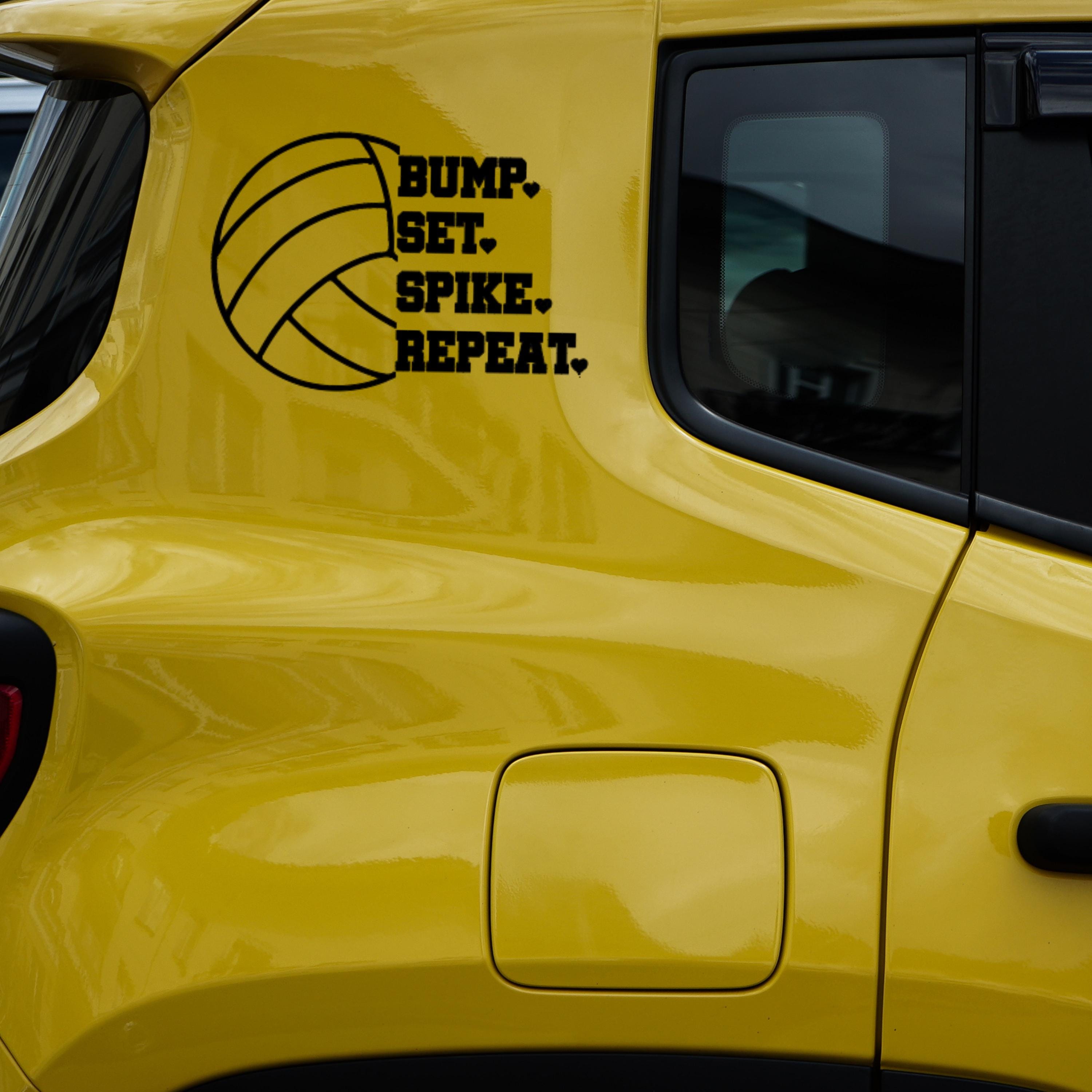 Volleyball Vinyl Decal: Bump Set Spike Design - Laptop, Car, Water ...