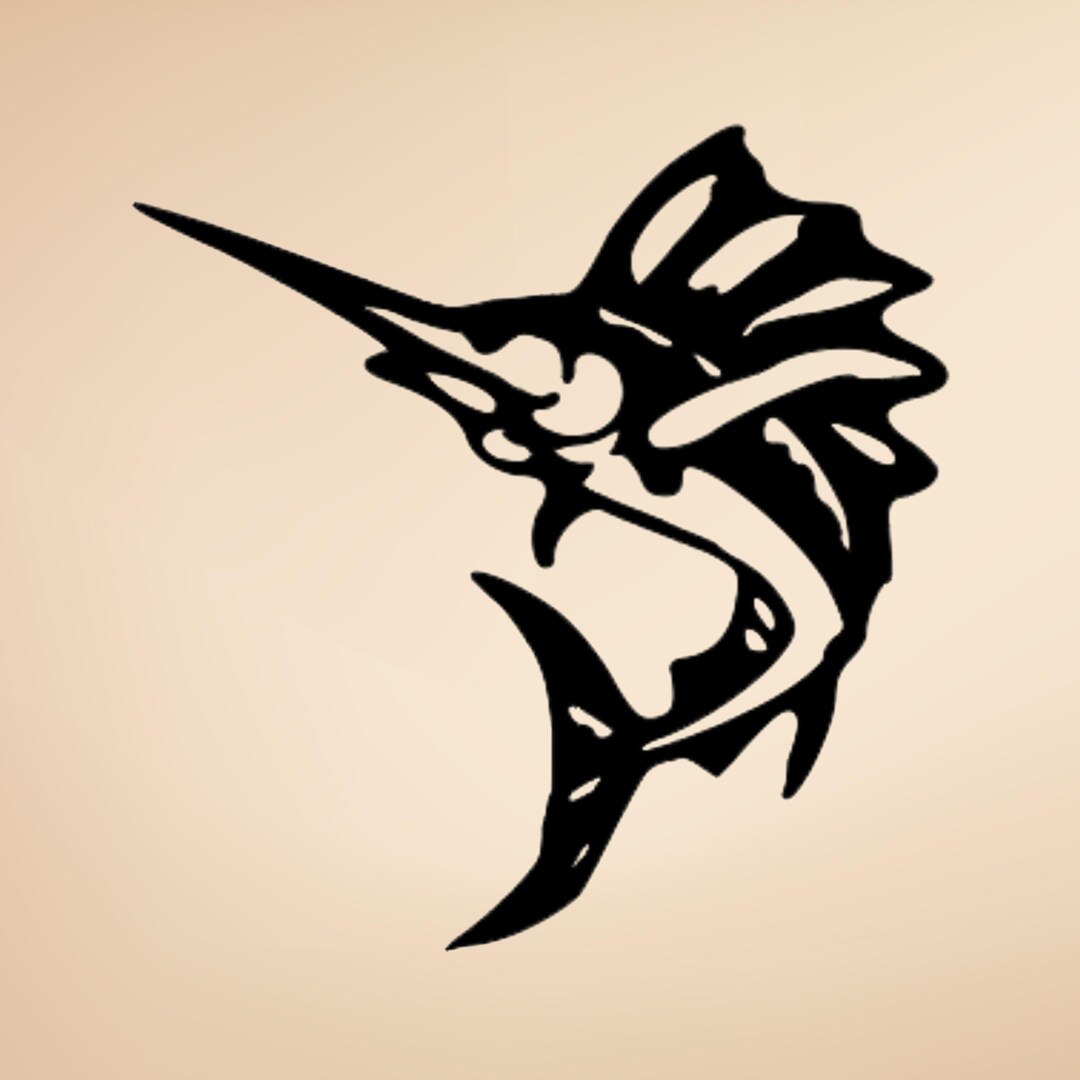 Marlin Fish Decal – Tribal Swordfish Vinyl Sticker for Fishing Boat - Etsy