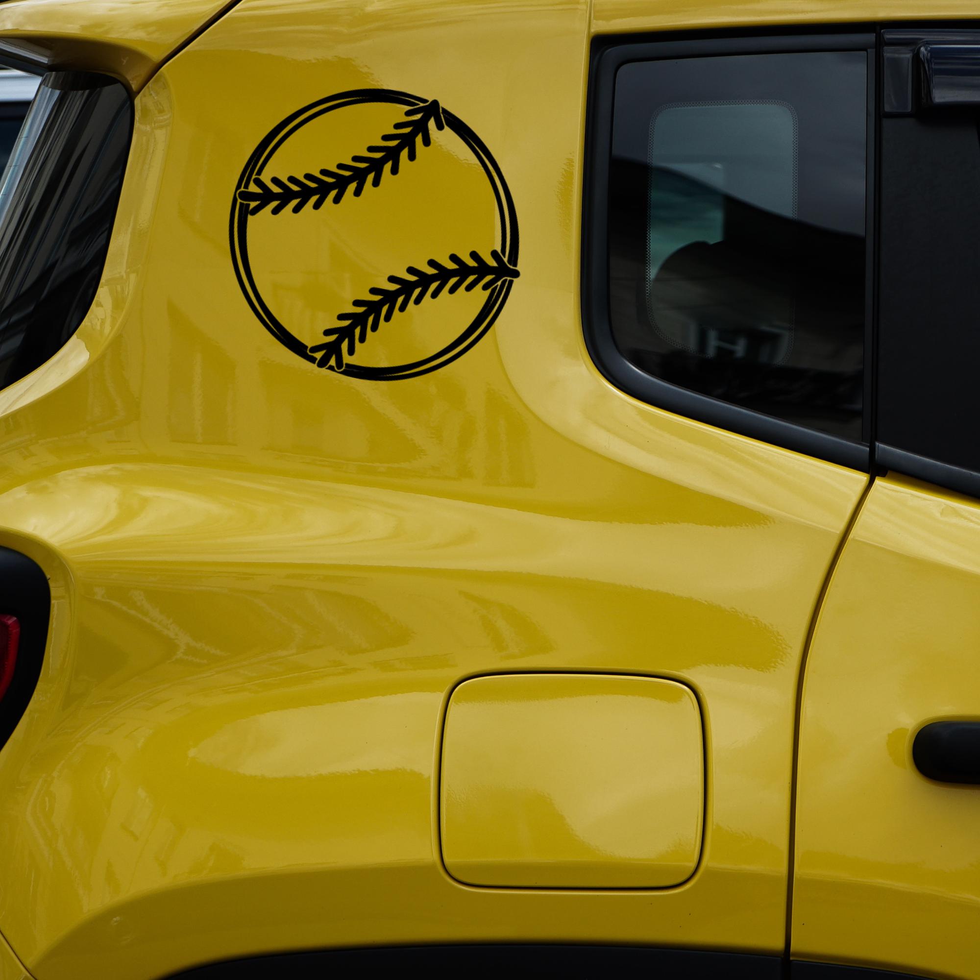 Baseball Vinyl Decal, Minimalist Design - Laptop, Car, Water Bottle ...