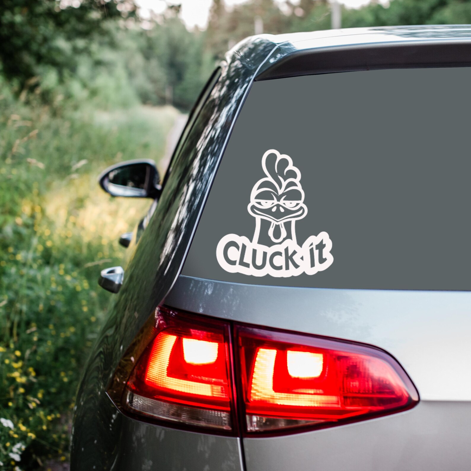 Funny Chicken Decal: Cluck It Vinyl Decal - Laptop, Car, Water Bottle ...