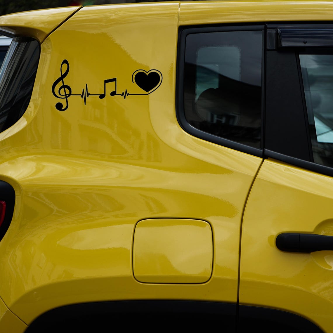 Heartbeat Music Vinyl Decal - - Laptop, Car, Water Bottle Decals - Etsy