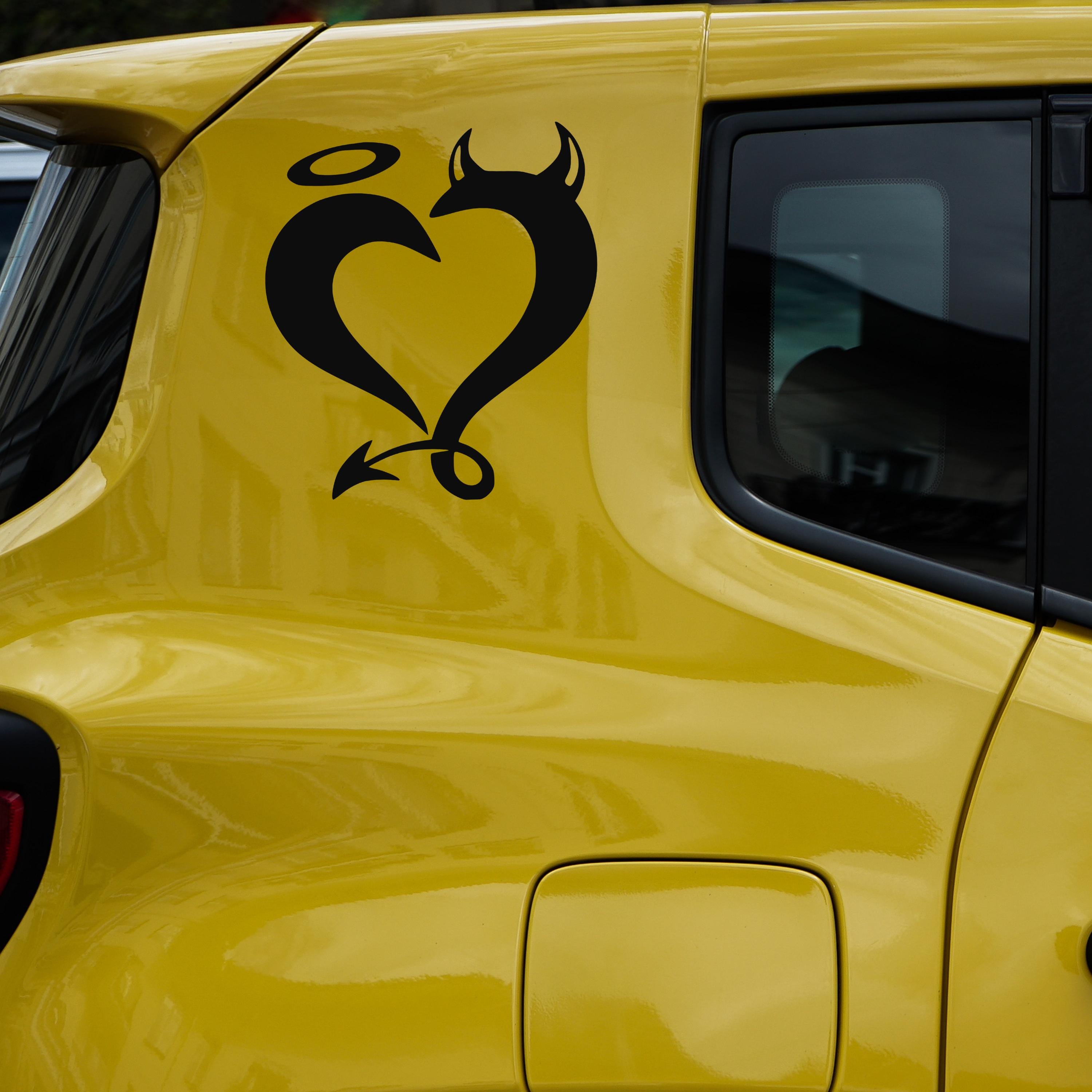 Angel Devil Heart Vinyl Decal: Duality Love Symbol Sticker - Etsy