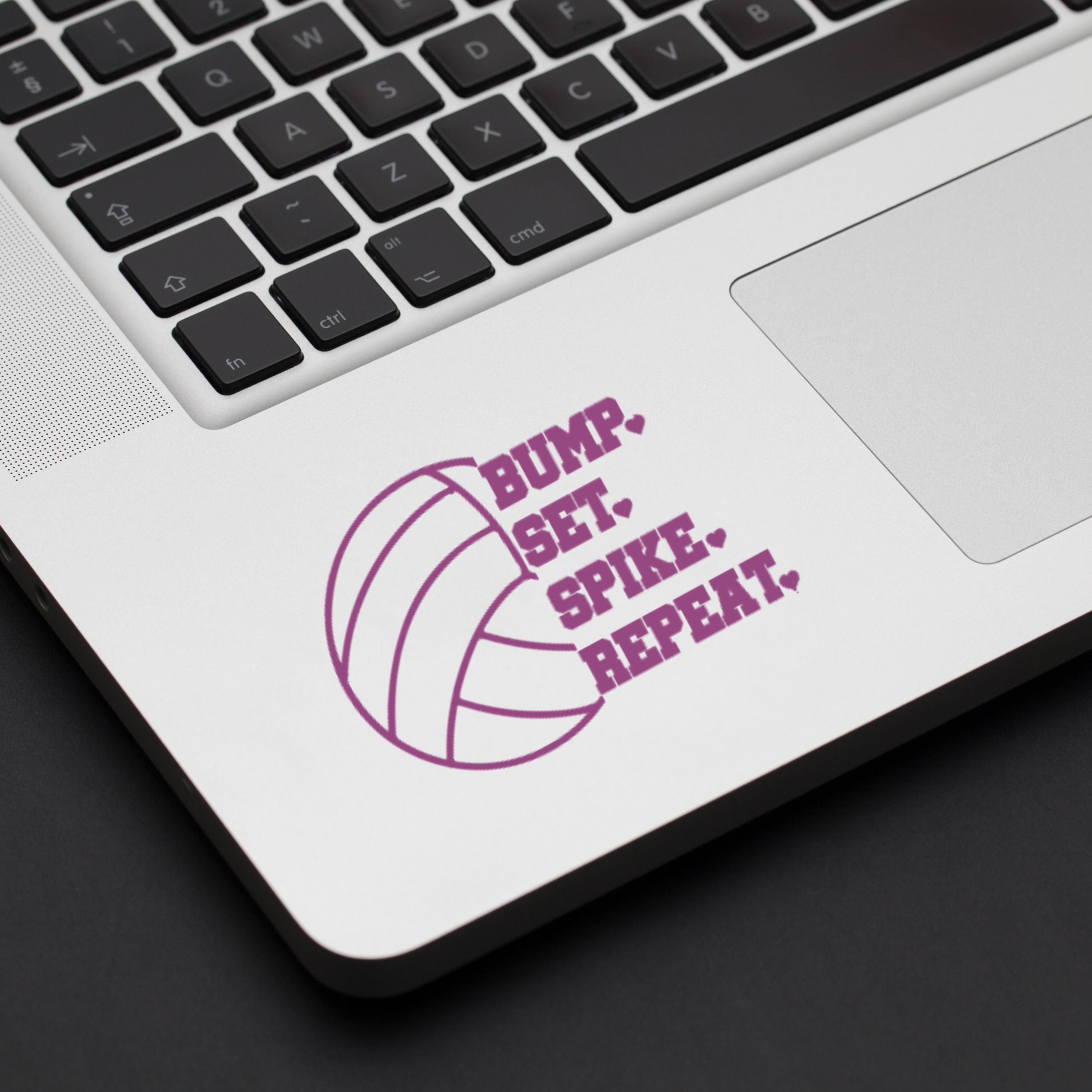 Volleyball Vinyl Decal: Bump Set Spike Design - Laptop, Car, Water ...