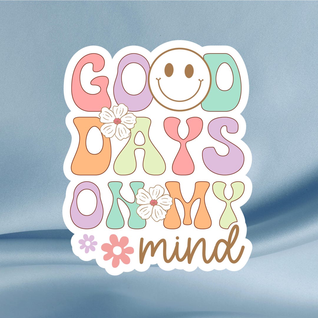 Good Days Smiley Face Sticker – Retro 70s Groovy Vinyl Decal - Etsy