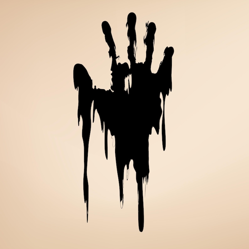 Dripping Handprint Vinyl Decal – Horror Halloween Window Decor - Etsy