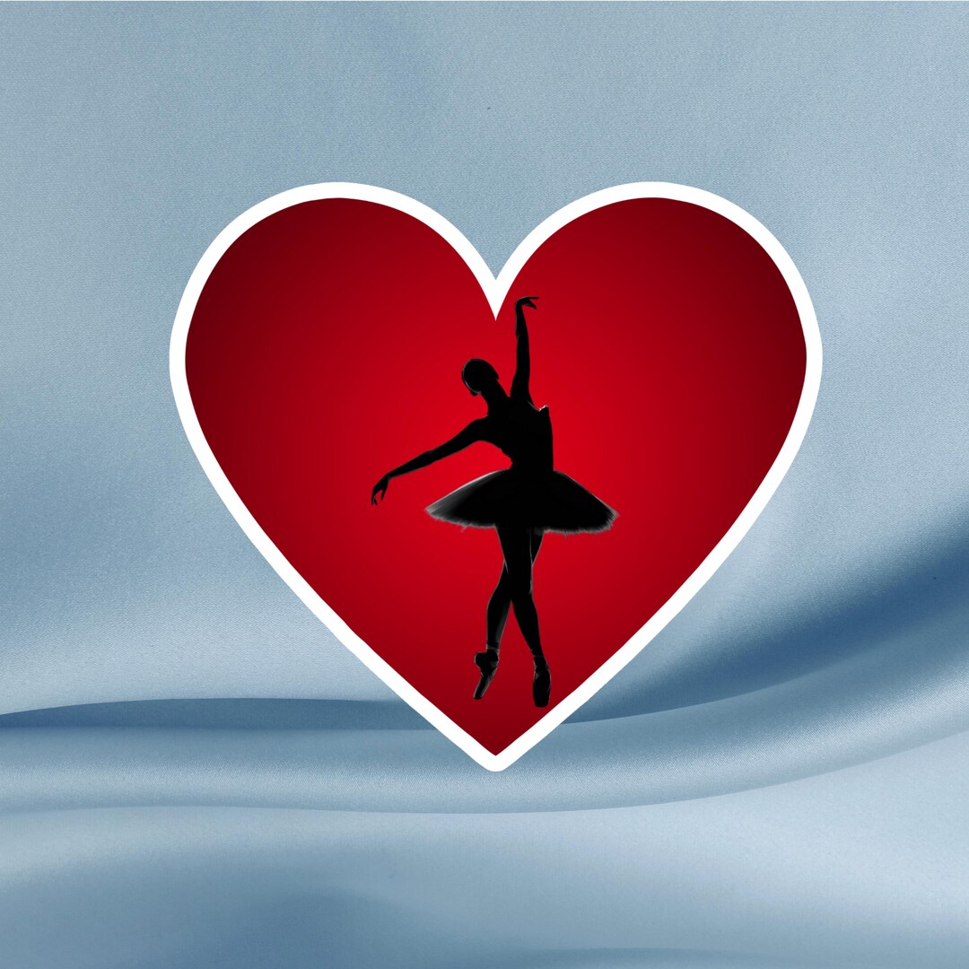 Ballerina Heart Sticker, Ballet Stickers for Journals, Stickers for ...
