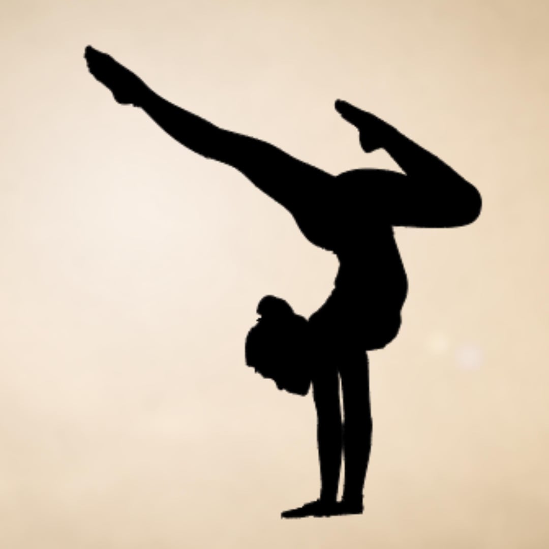 Athletic Handstand Gymnast Decal, Minimalist Silhouette - Laptop, Car ...