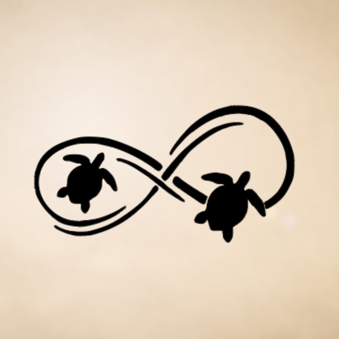 Sea Turtle Vinyl Decal: Infinity Turtles Car Window Sticker - Etsy
