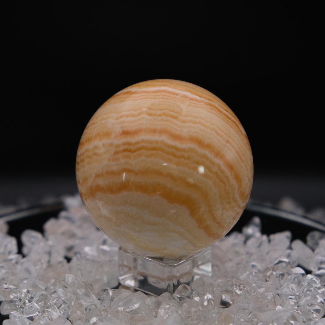 Natural Banded Orange Calcite Sphere: Crystal Healing Decor - Etsy