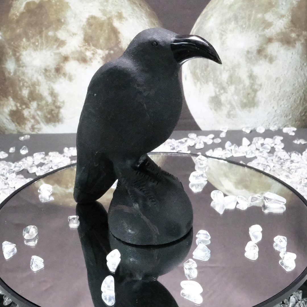 Natural Obsidian Raven, Hand Carved Raven, Crystal Raven - Etsy