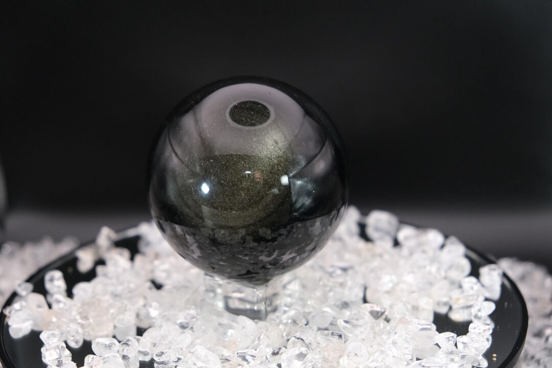Golden Obsidian Sphere - Etsy