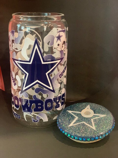 Dallas Cowboys Glass Cup - Etsy