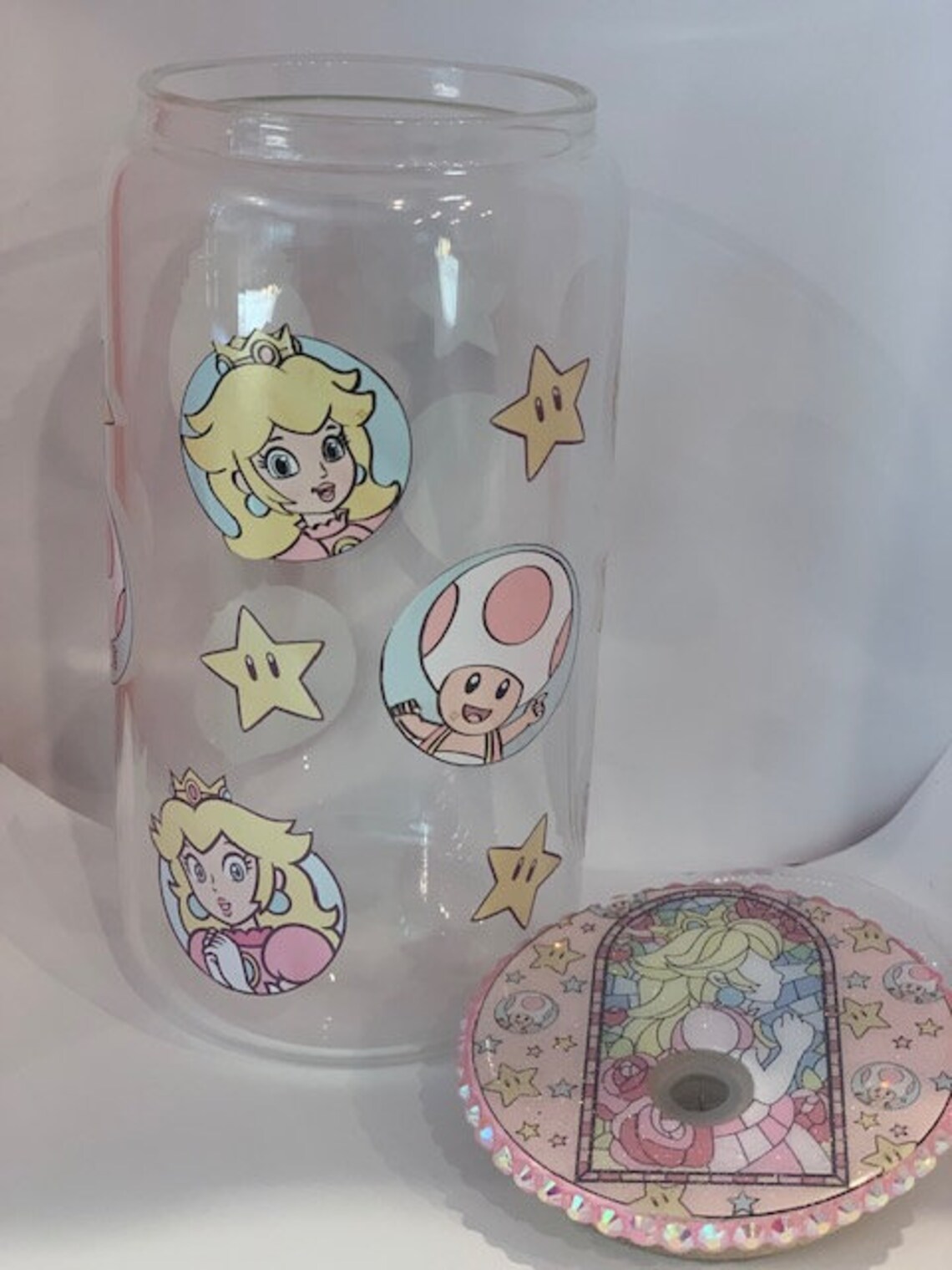Princess Peach Glass Cup - Etsy