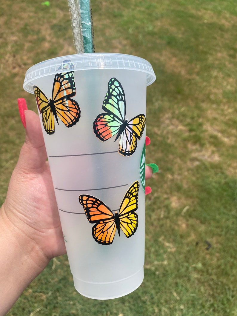 Starbucks Cold Cup - Holographic Butterfly - Etsy