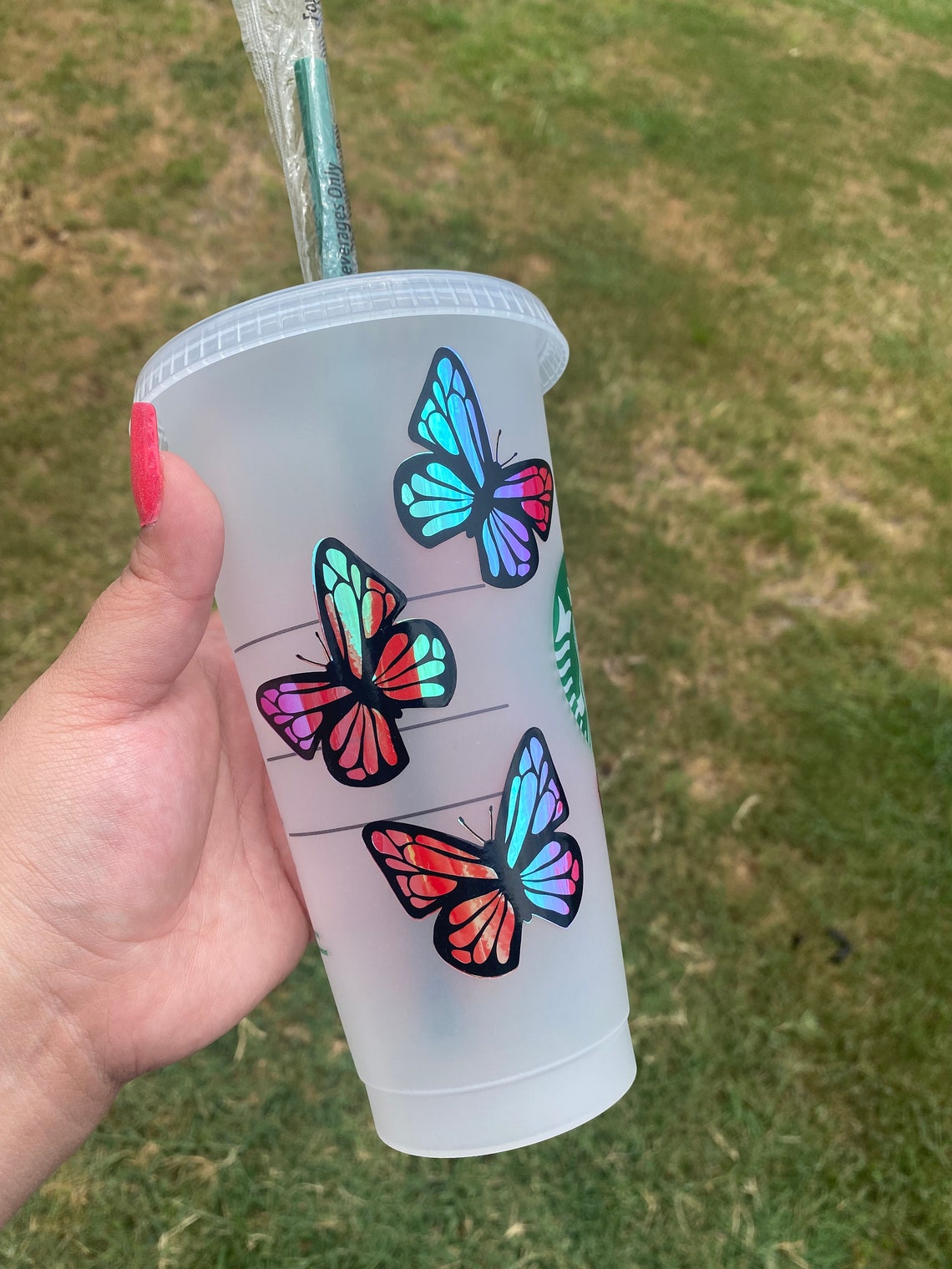 Starbucks Cold Cup - Holographic Butterfly - Etsy