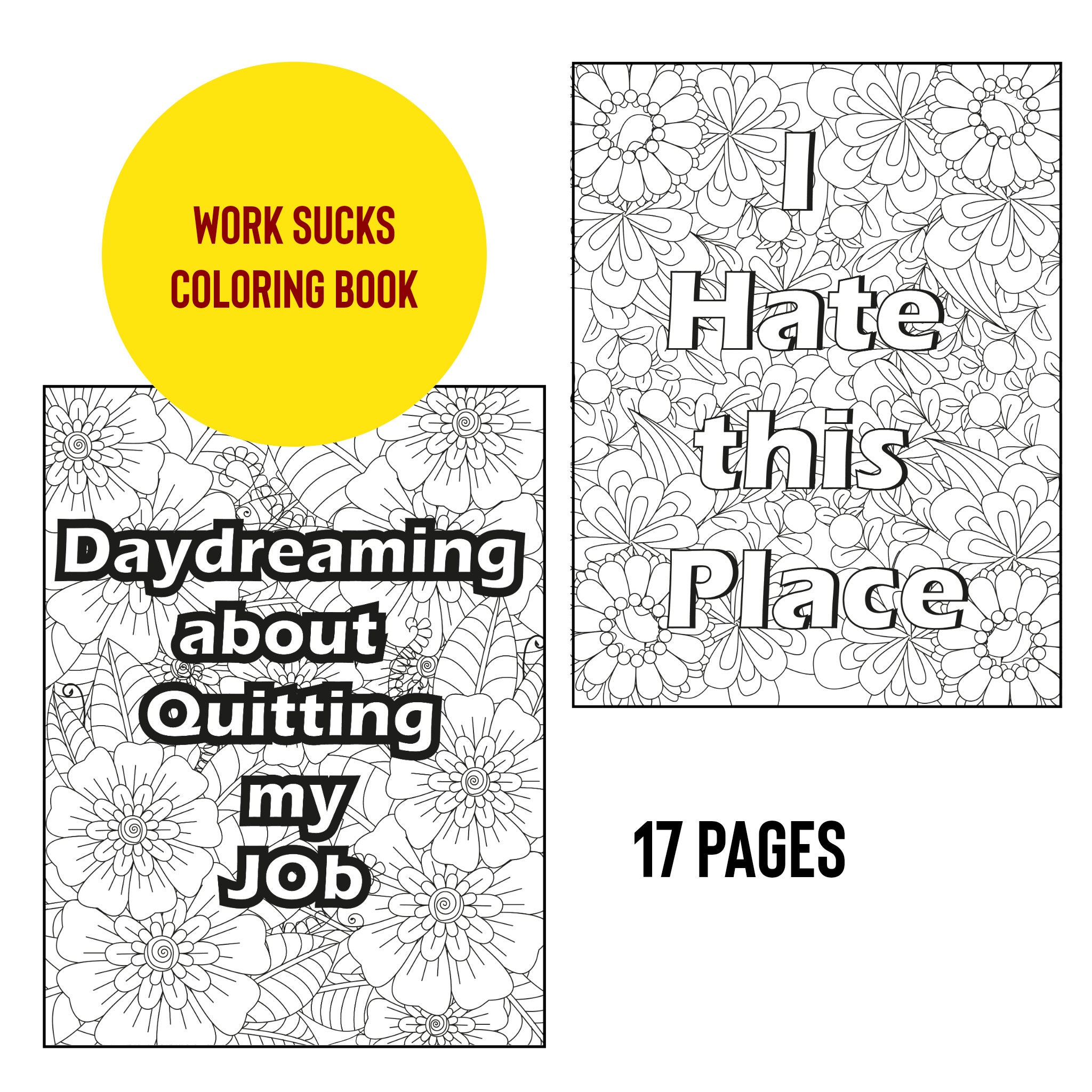 Work Sucks Coloring Book - Etsy