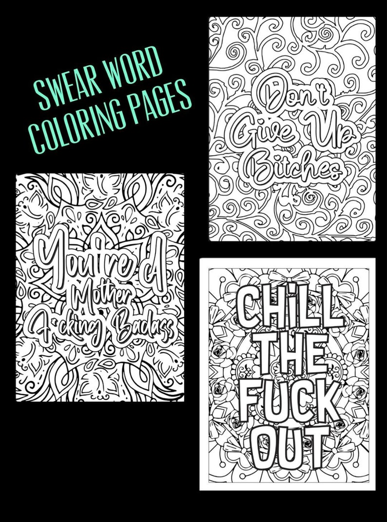 100 Swear Word Coloring Pages - Etsy