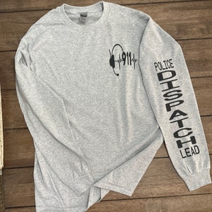 Dispatcher Long Sleeve T-shirt (headset/flag Back) Dispatcher Gift,l ...