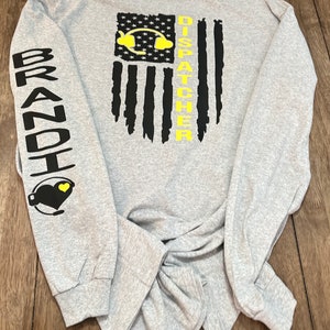 Dispatcher Long Sleeve T-shirt (headset/flag Back) Dispatcher Gift,l ...