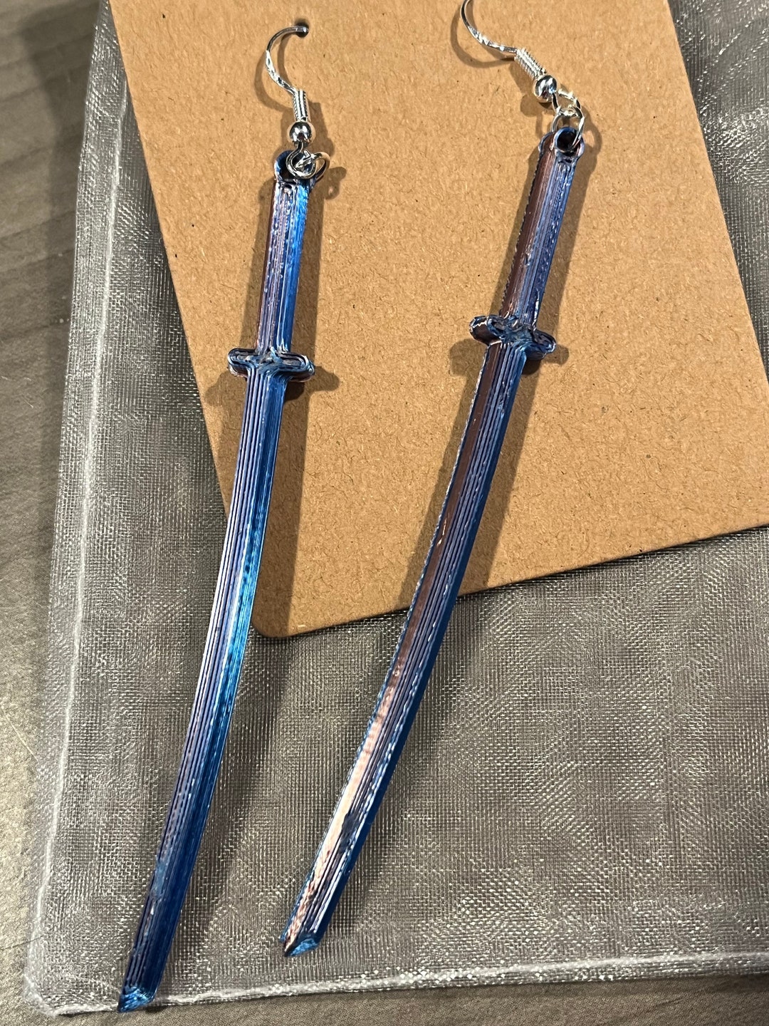 3D Printed Katana Earrings - Etsy