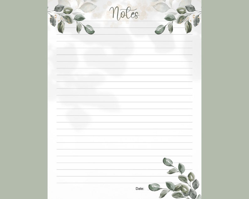 Green Floral Digital Planner - Etsy
