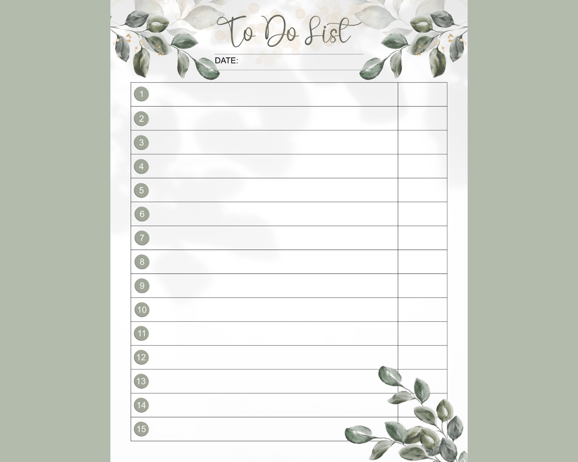 Green Floral Digital Planner - Etsy