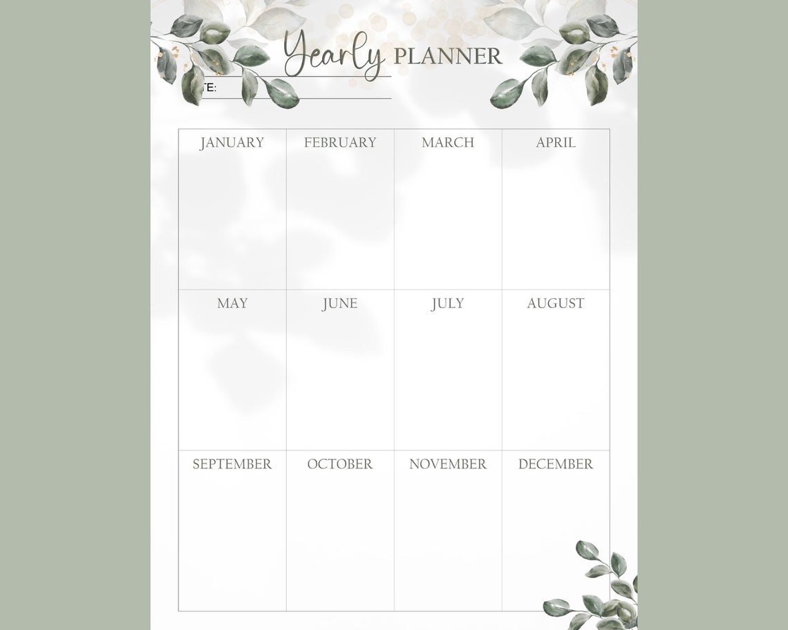 Green Floral Digital Planner - Etsy