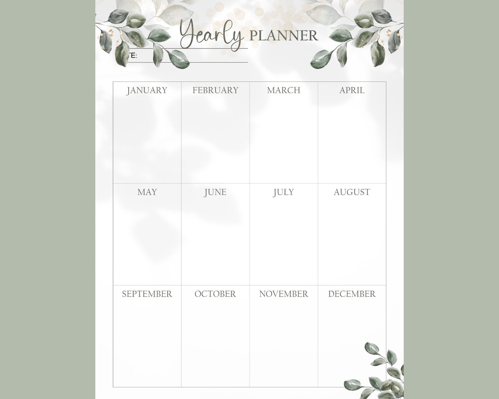 Green Floral Digital Planner - Etsy