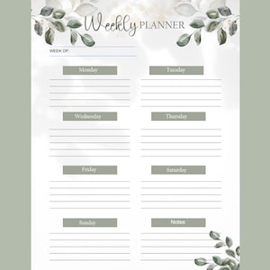 Green Floral Digital Planner - Etsy