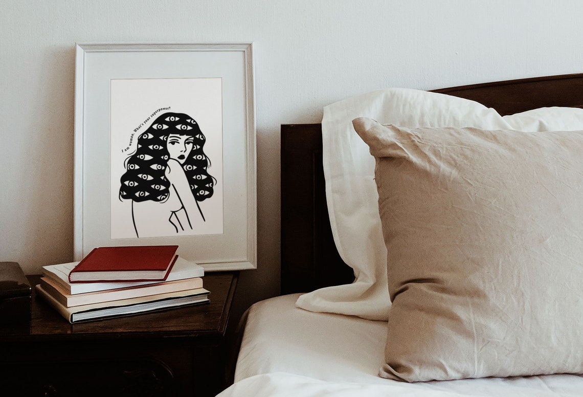 Pop Art Inspirational Woman Quotes Poster, Black & White Decor, Modern ...