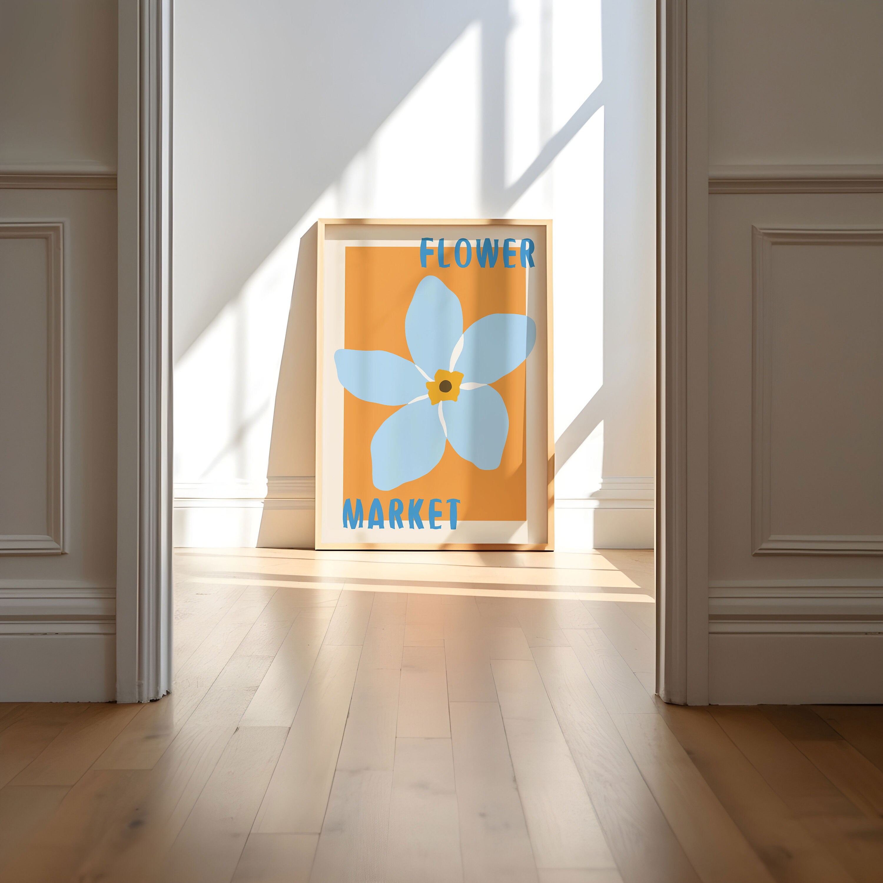 Orangeflower Market Print, Maximalist Flower Wall Decor, Digital ...