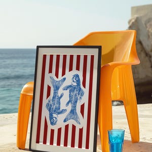 Retro Coastal Poster, Trendy Preppy Poster, Gallery Wall Set, Digital ...