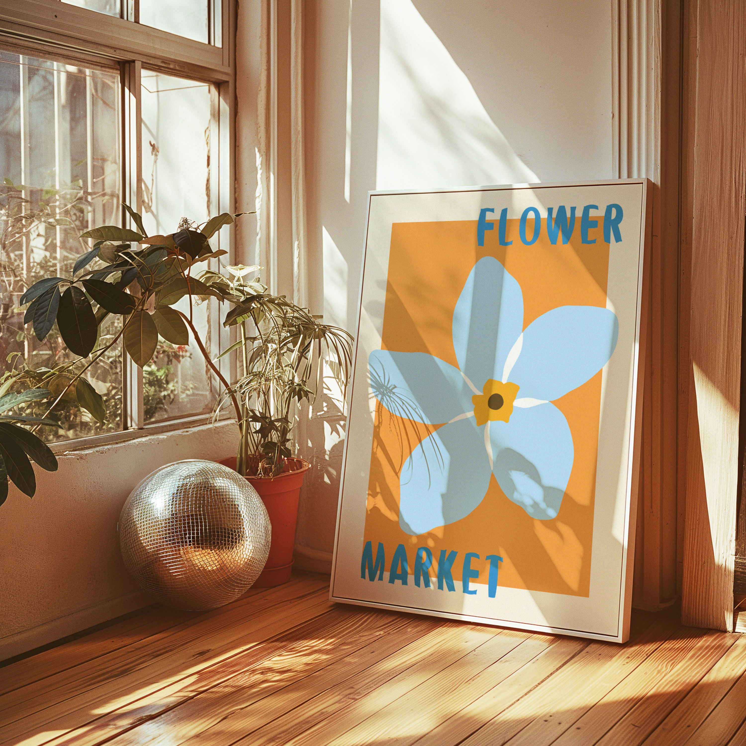 Orangeflower Market Print, Maximalist Flower Wall Decor, Digital ...