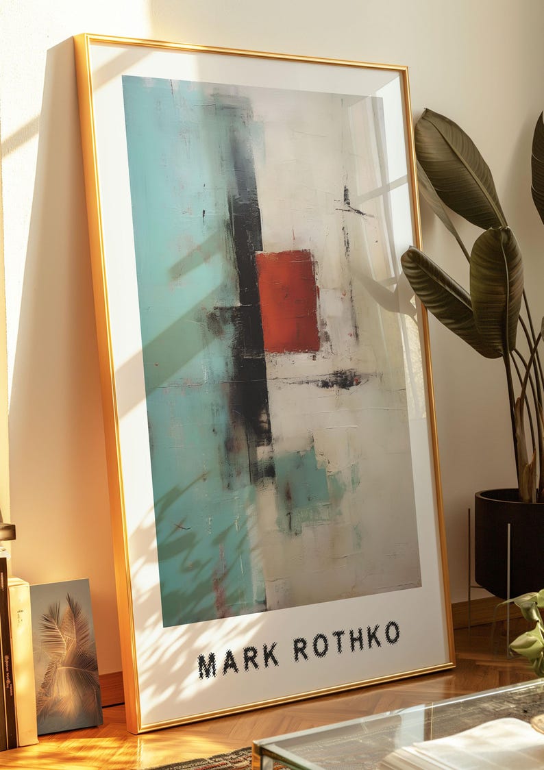 Mark Rothko Inspired Abstract Blue Poster, Living Room Decor ...