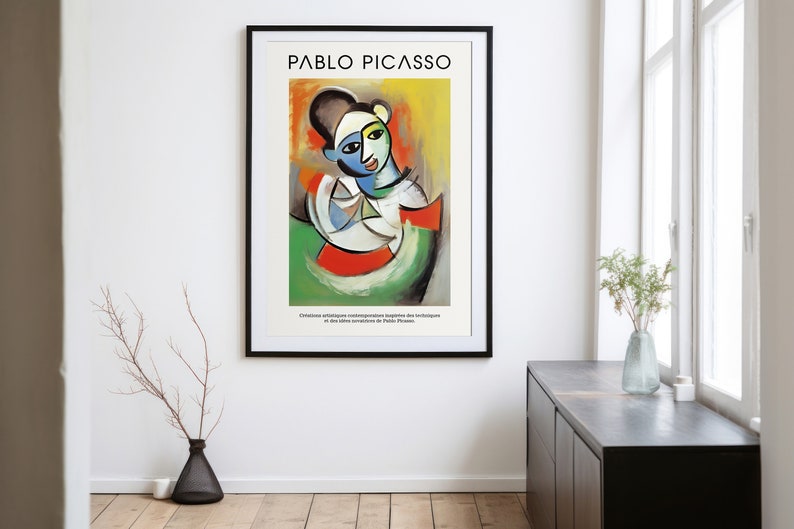 Pablo Picasso Inspired Abstract Woman Portrait Print, Geometric Art ...