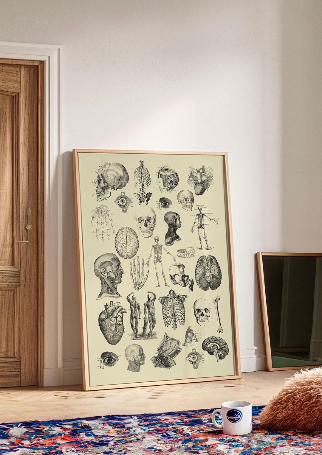 Vintage Human Anatomy Print, Printable Poster, Skeleton Bones Print ...