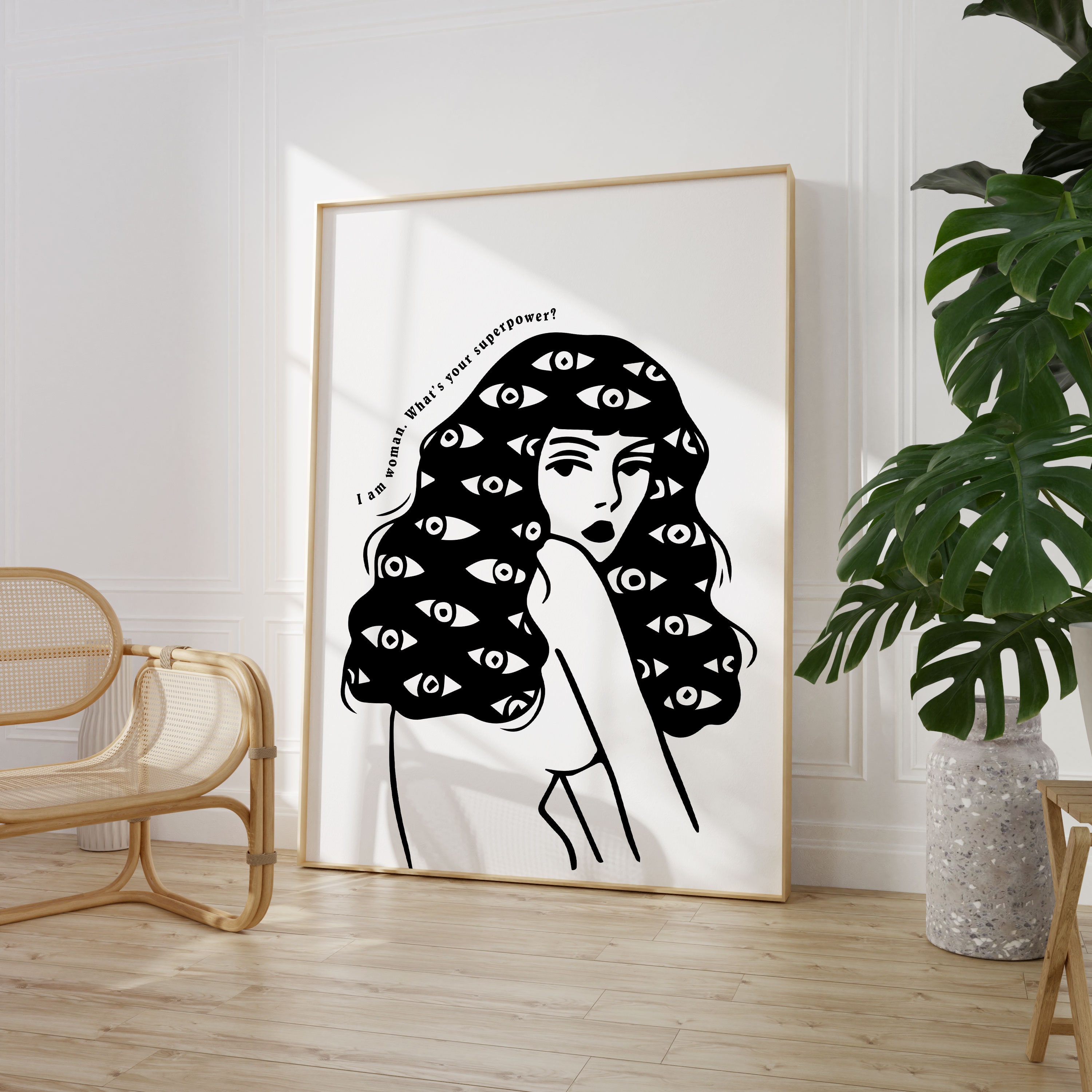 Pop Art Inspirational Woman Quotes Poster, Black & White Decor, Modern ...