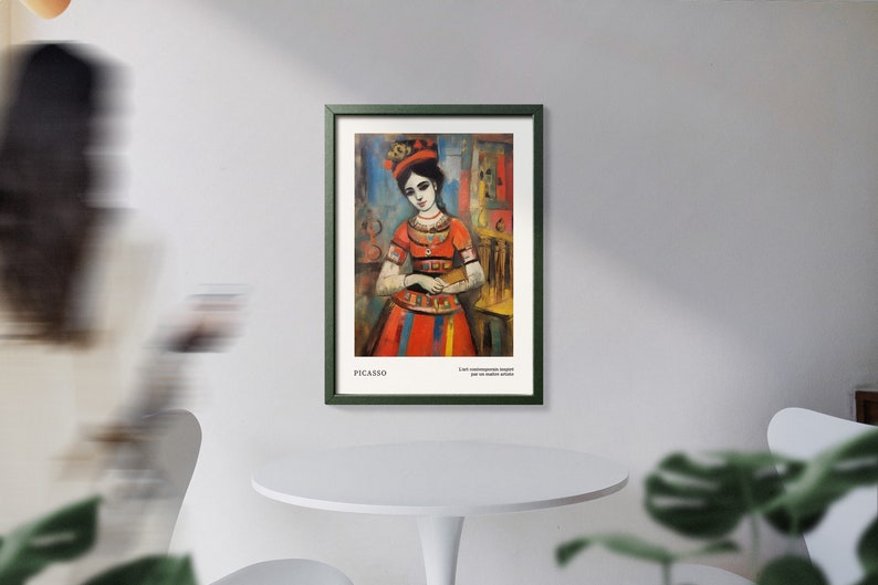 Picasso Inspired Ethnic Woman Portrait, Vintage Abstract Art Print ...