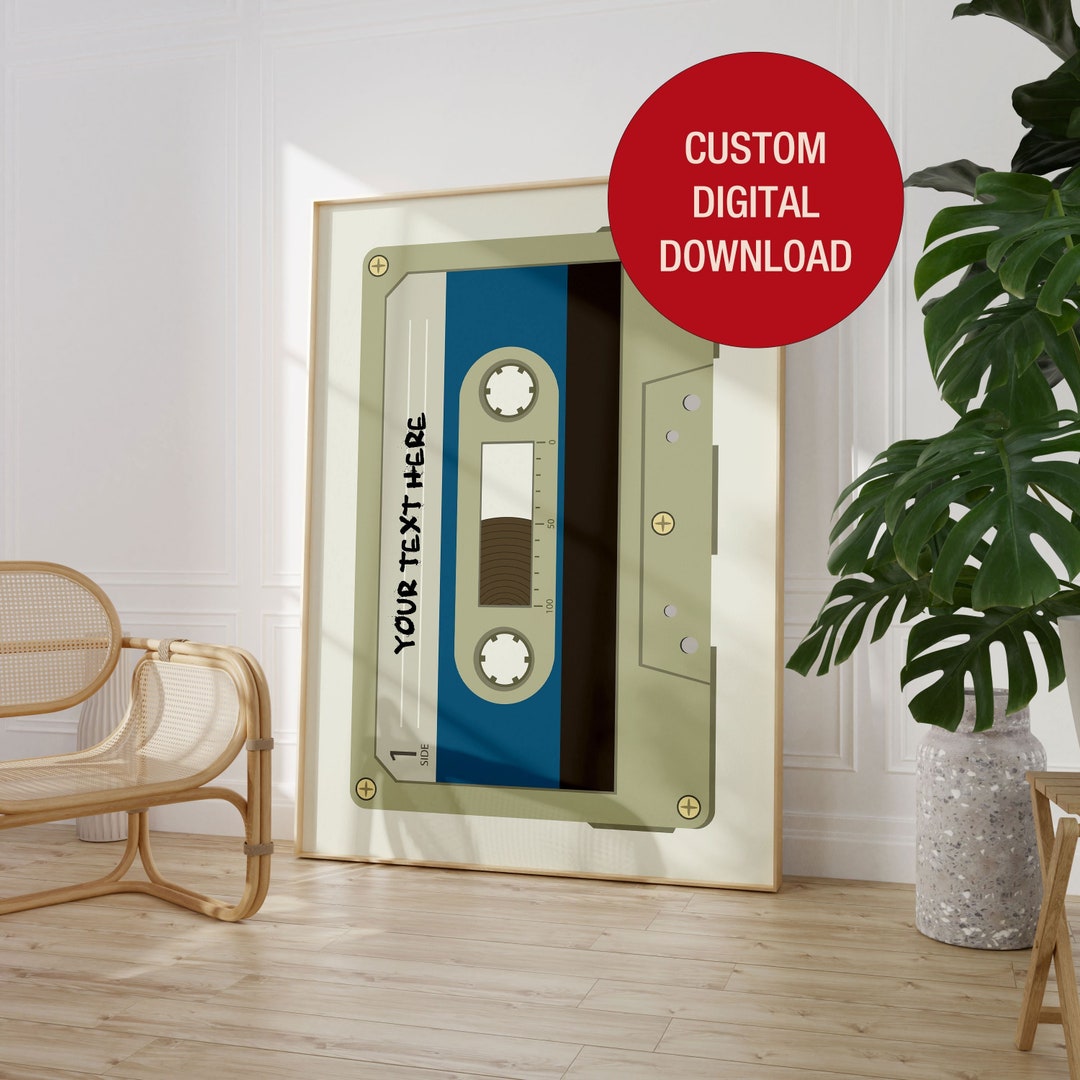 Printable Custom Music Poster, Cassette Tape Print, Personalized ...