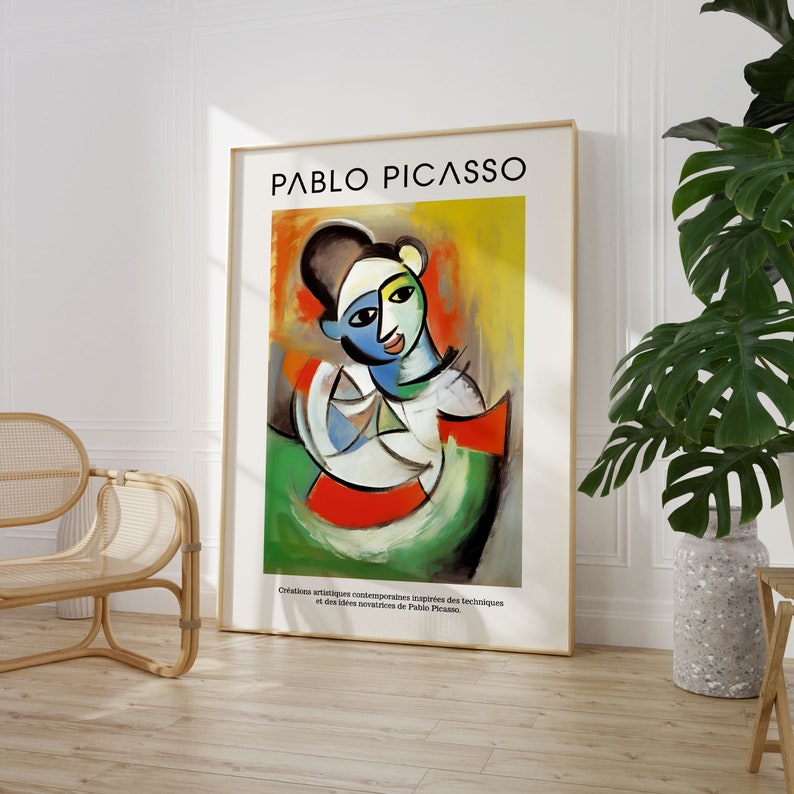 Pablo Picasso Inspired Abstract Woman Portrait Print, Geometric Art ...