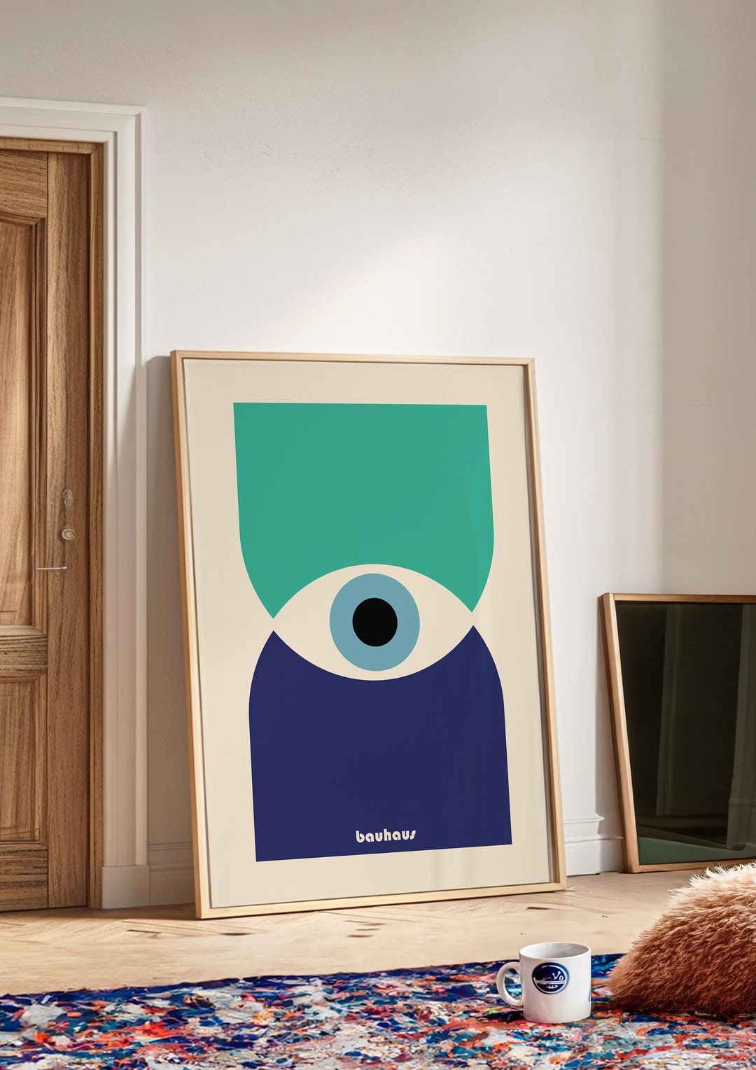 Bauhaus Printable Geometric Eye Poster, Minimalist Trendy Print, Mid ...