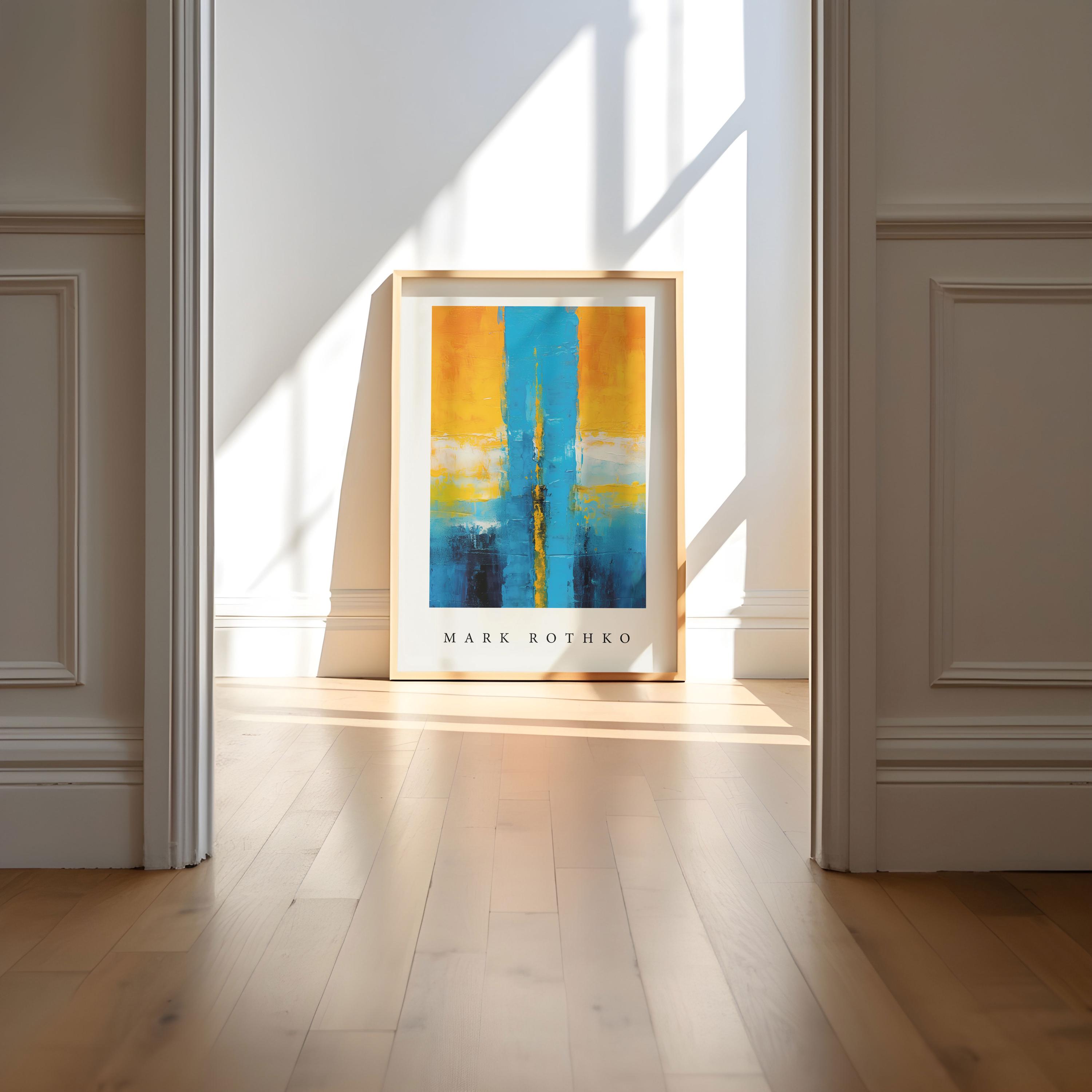 Mark Rothko Inspired Abstract Sky Blue Poster, Living Room Decor ...