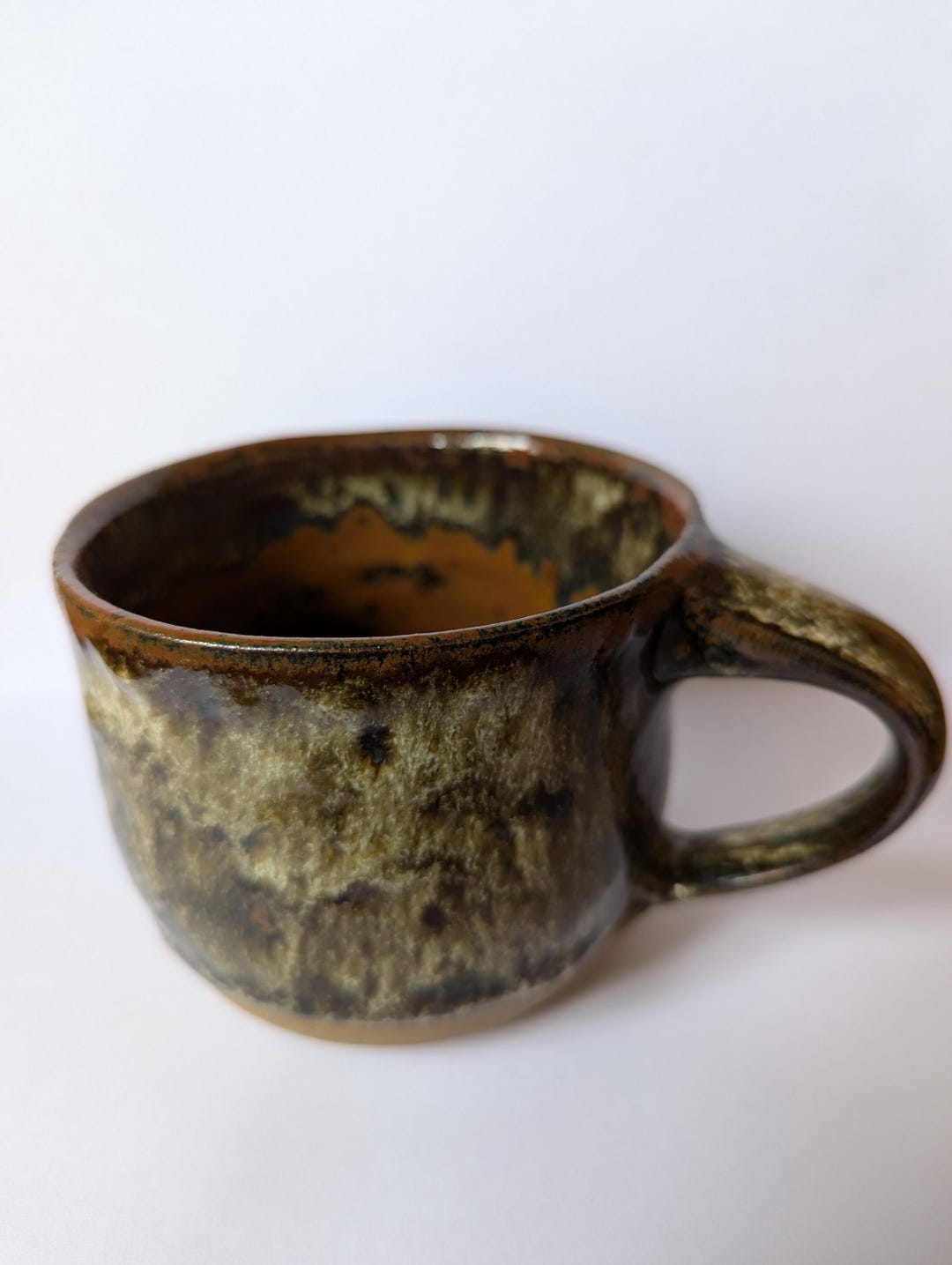 Mottled Black/white Glazed Toasted Stoneware Coffee Mug With Jasper ...