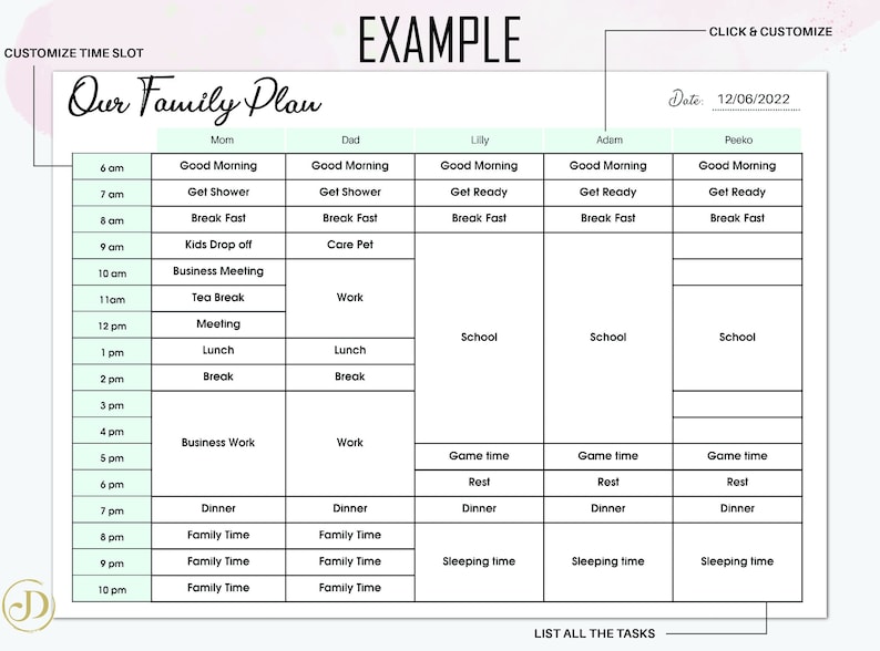 EDITABLE Weekly Family Planner | Printable Family Calendar Weekly ...