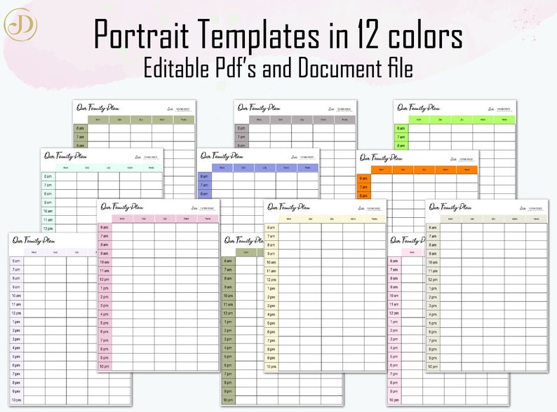 EDITABLE Weekly Family Planner | Printable Family Calendar Weekly ...
