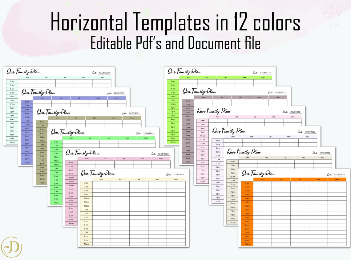 EDITABLE Weekly Family Planner | Printable Family Calendar Weekly ...
