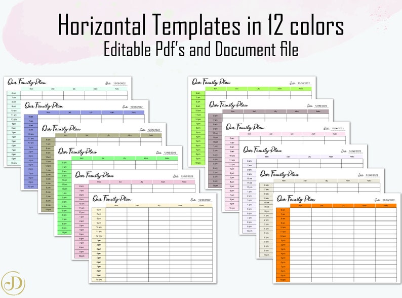 EDITABLE Weekly Family Planner | Printable Family Calendar Weekly ...