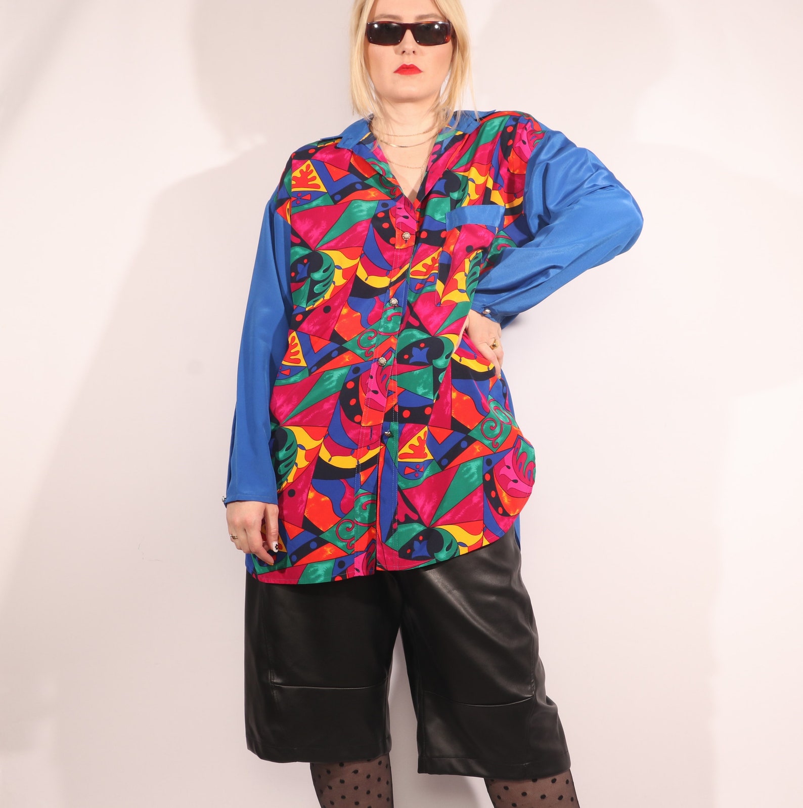 80s Greek Vintage Blouse Clowncore Kidcore Rainbowcore Librarian Shirt ...